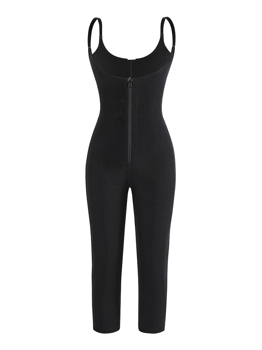 Underbust Long Length Body Shaper Adjustable Straps with Open Crotch